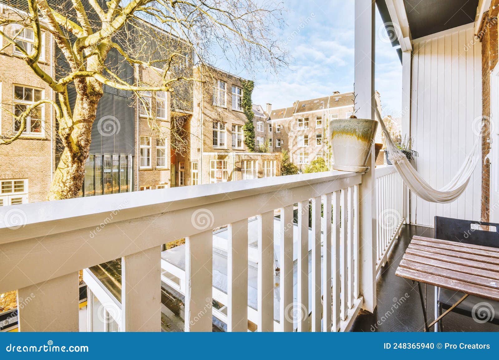 Old common open balcony stock photo. Image of space - 248365940