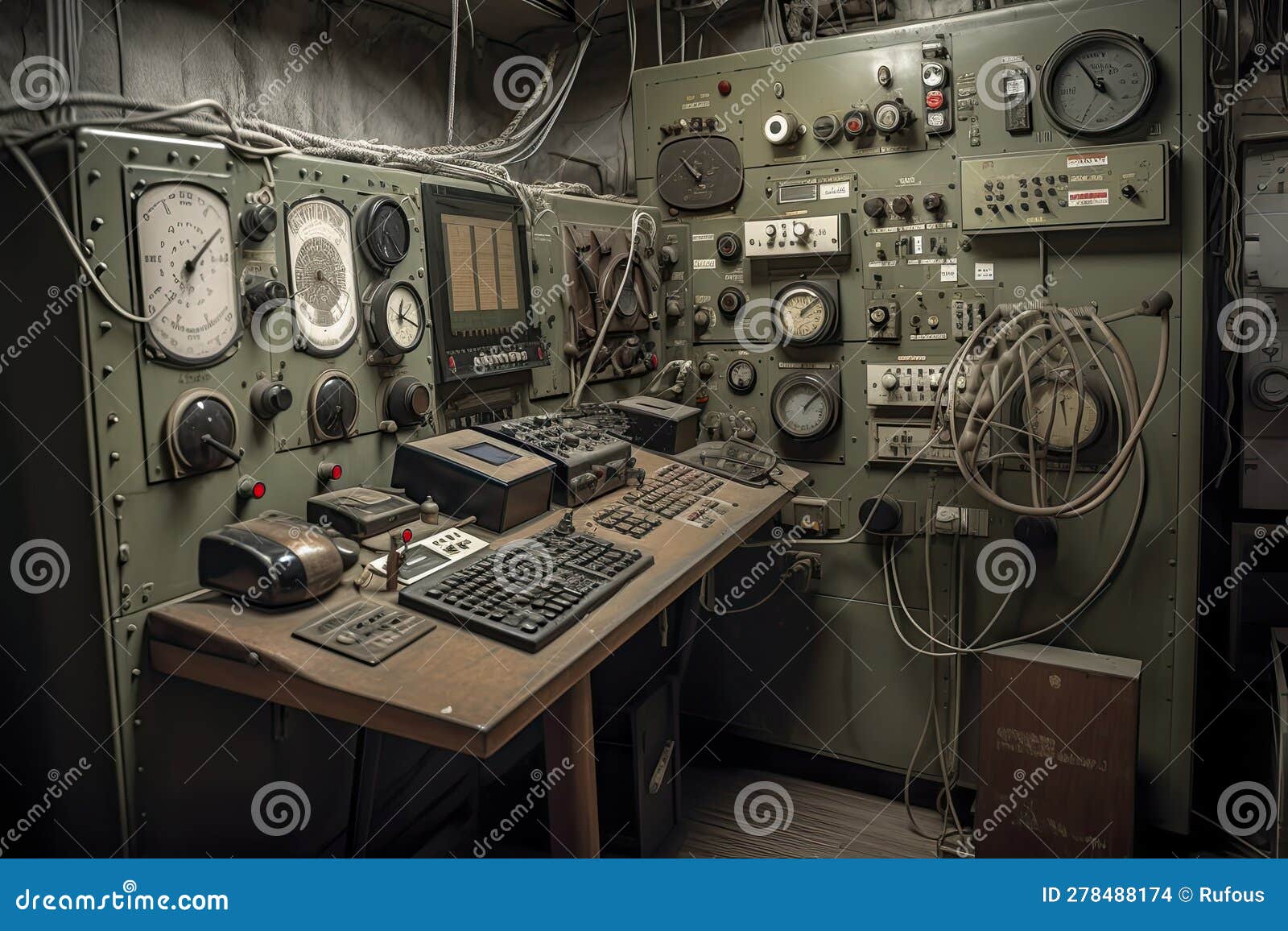Old Communication Equipment in Underground Soviet Bunker Stock ...