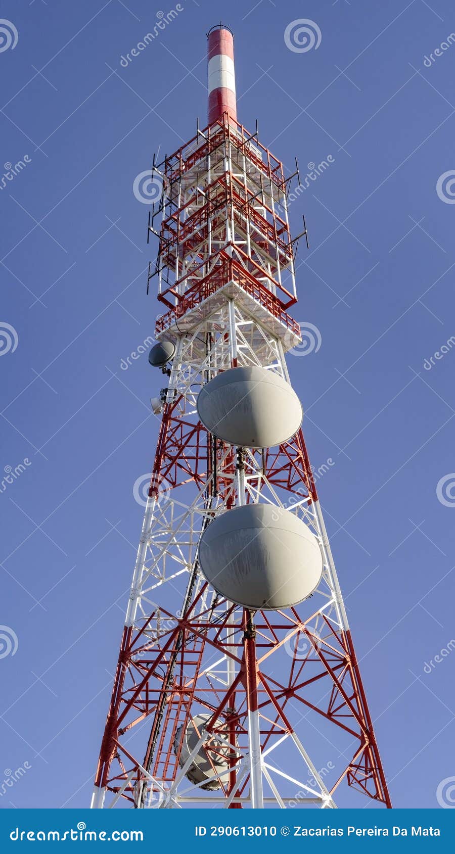 Old communication tower stock photo. Image of blue, satellite - 290613010