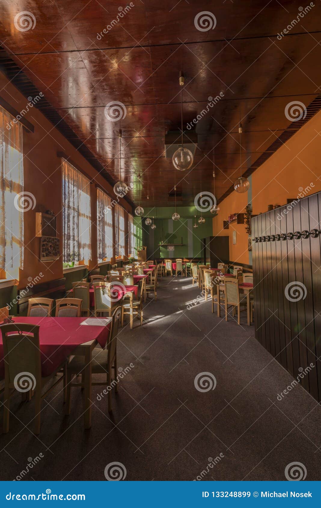 Old Communistic Restaurant with Nice Dining Hall Stock Image - Image of ...