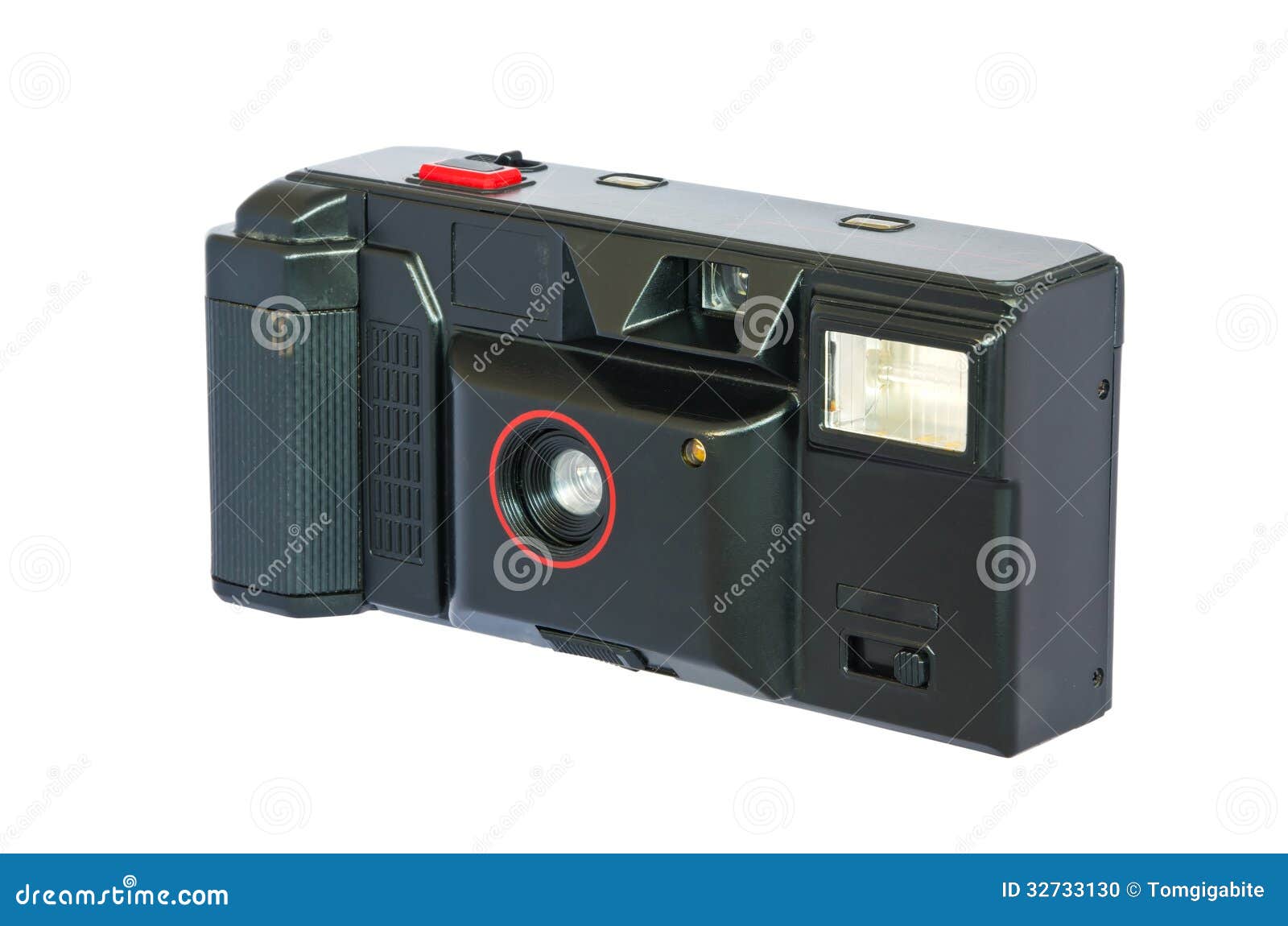 Old Compact Vintage Camera Against White Background. Stock Photo ...