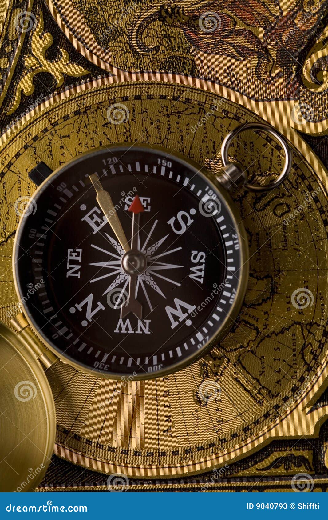 Old compass stock image. Image of accuracy, bronze, paper - 9040793