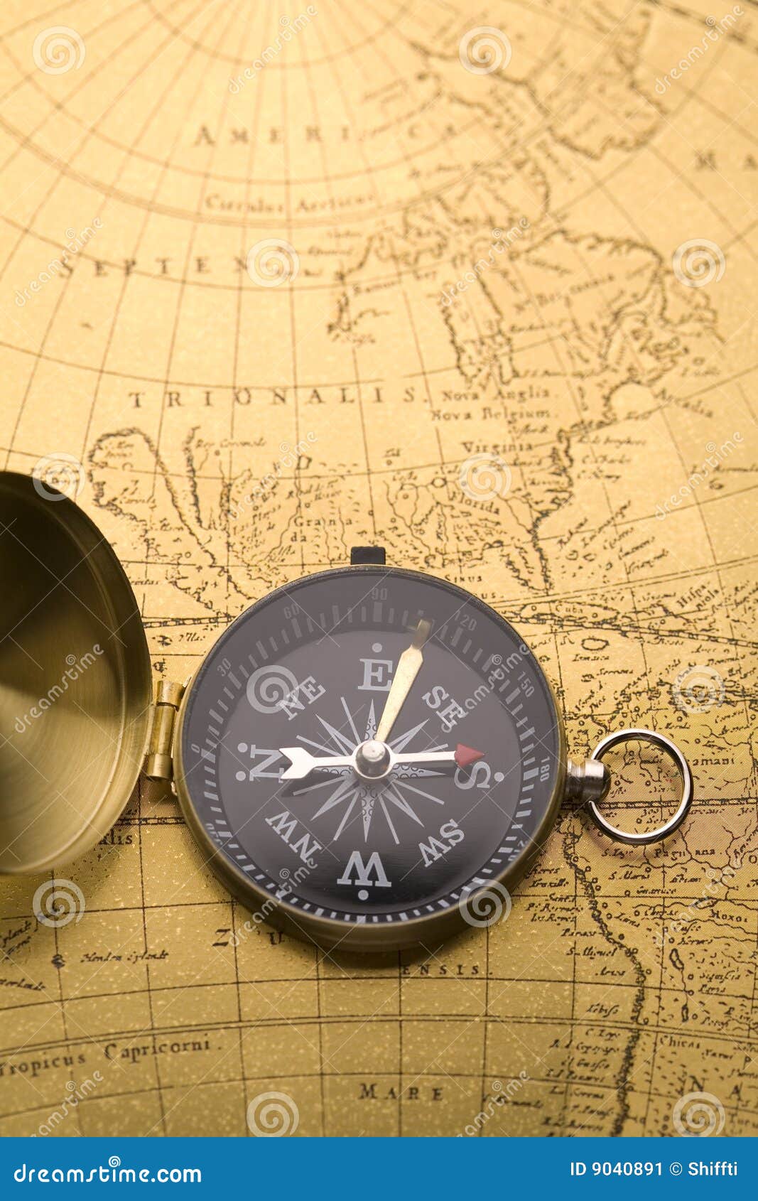 Old compass stock image. Image of travelling, accuracy - 9040891