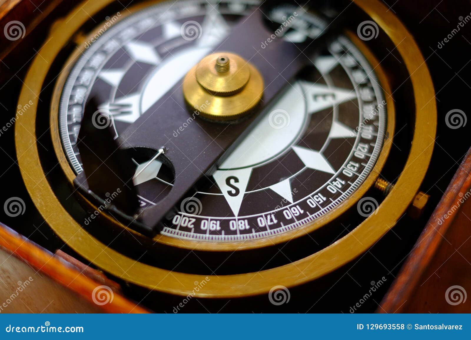 Old compass stock photo. Image of north, macro, magnetic - 129693558