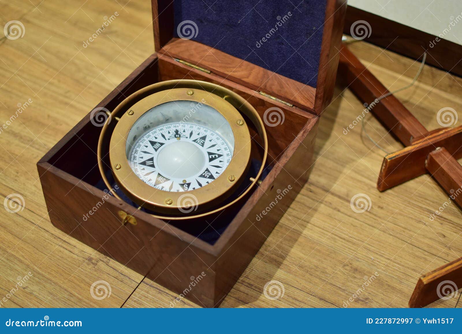 An Old Compass in a Delicate Box Stock Image - Image of tourism ...