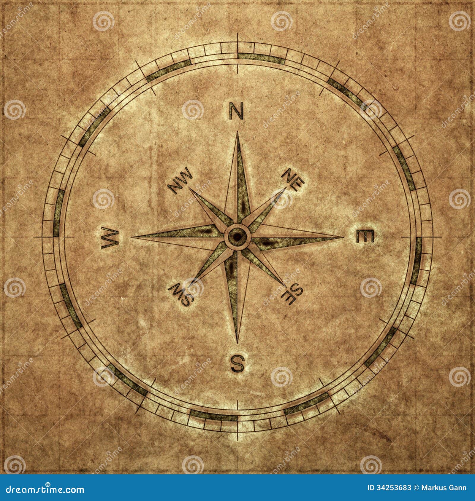 Old compass stock illustration. Illustration of north - 34253683