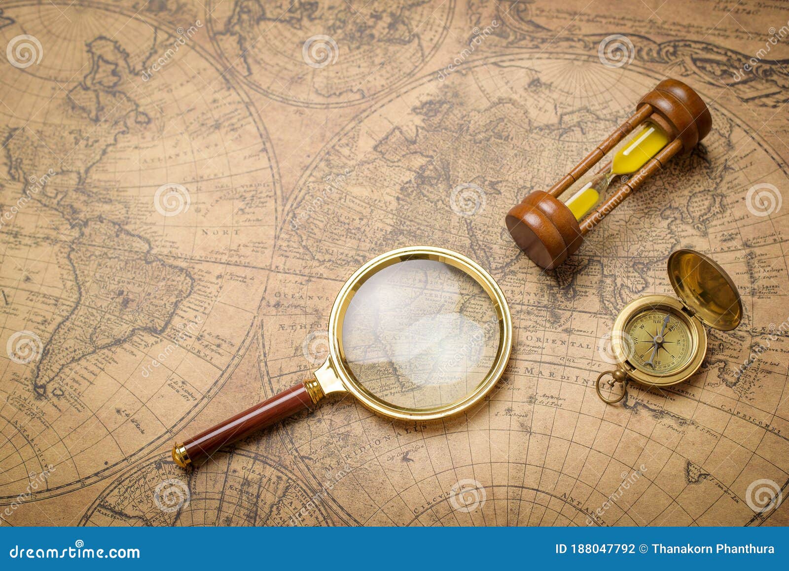 Compass And Magnifying Glass On The Map Estonia Stock Image ...