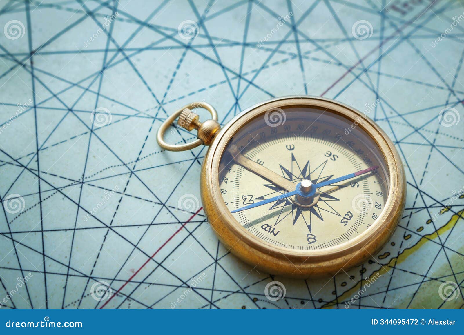 Old compass and map stock photo. Image of direction - 344095472