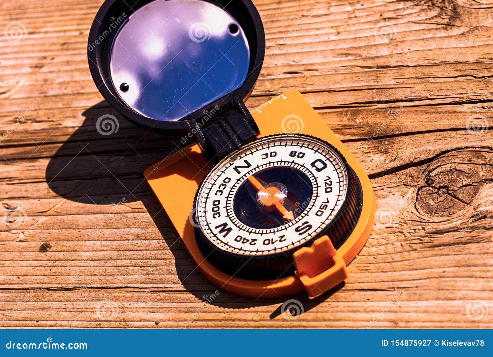 The Old Compass, the Needle Points South. Selective Focus Stock Image ...