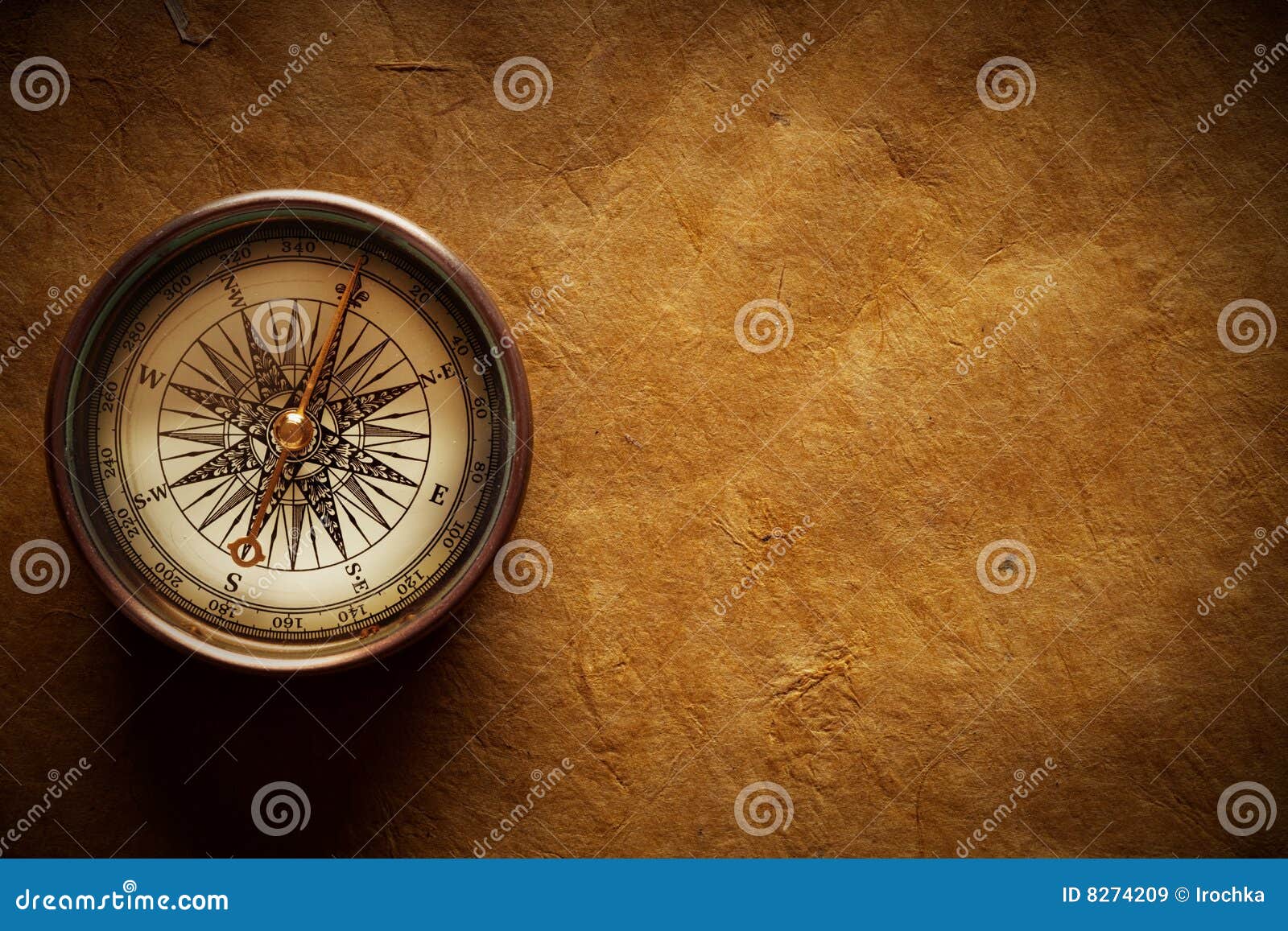 Old Compass and paper stock image. Image of direction - 8274209