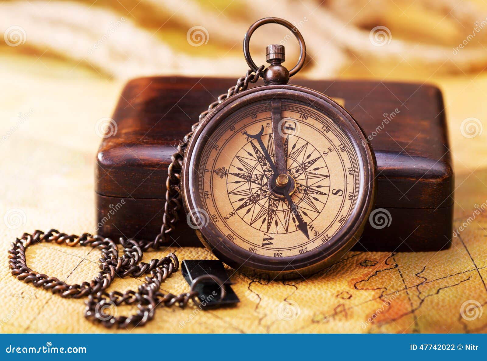 Old compass stock photo. Image of antique, retro, geography - 47742022