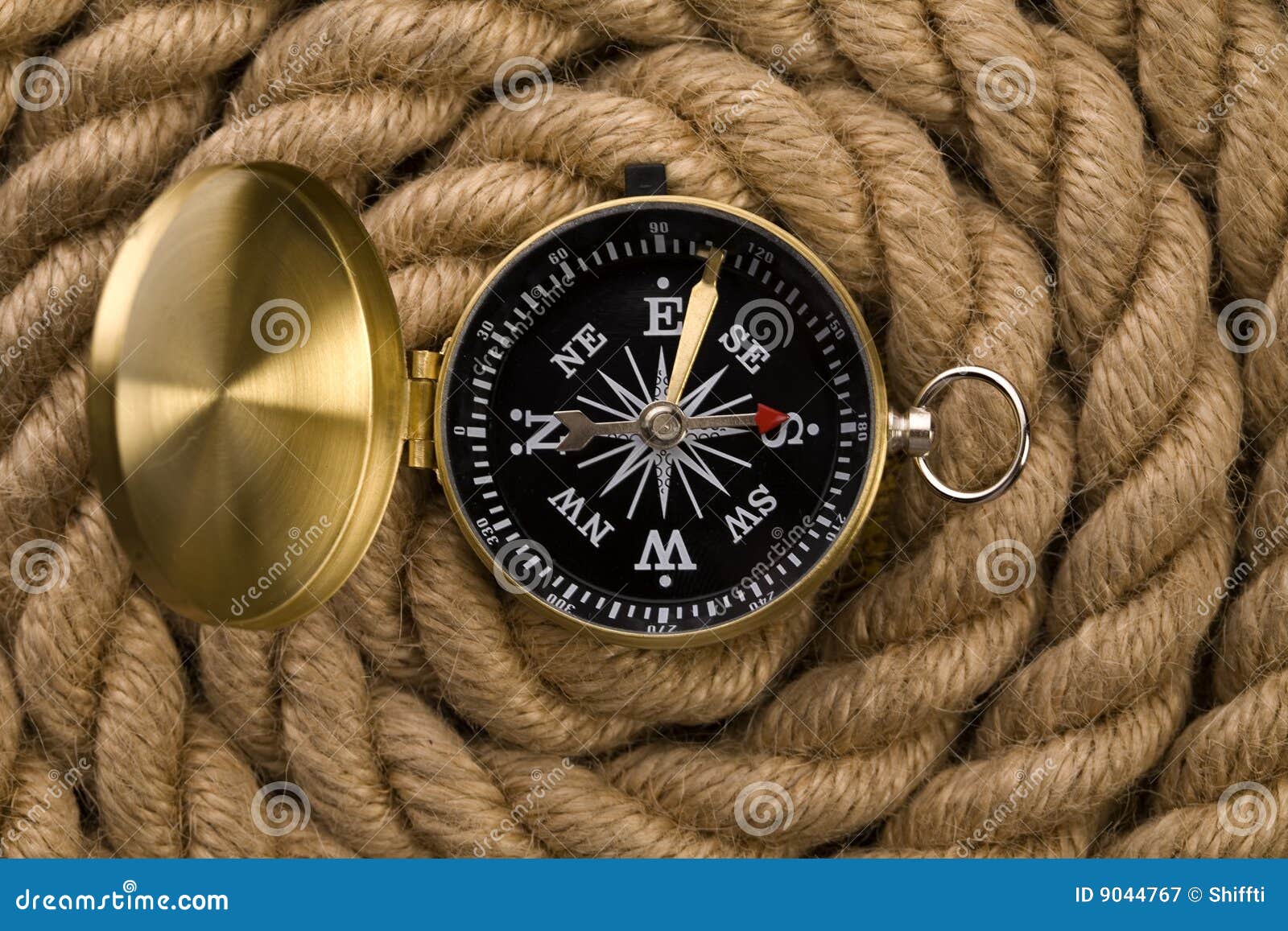 Old compass and rope stock image. Image of east, paper - 9044767
