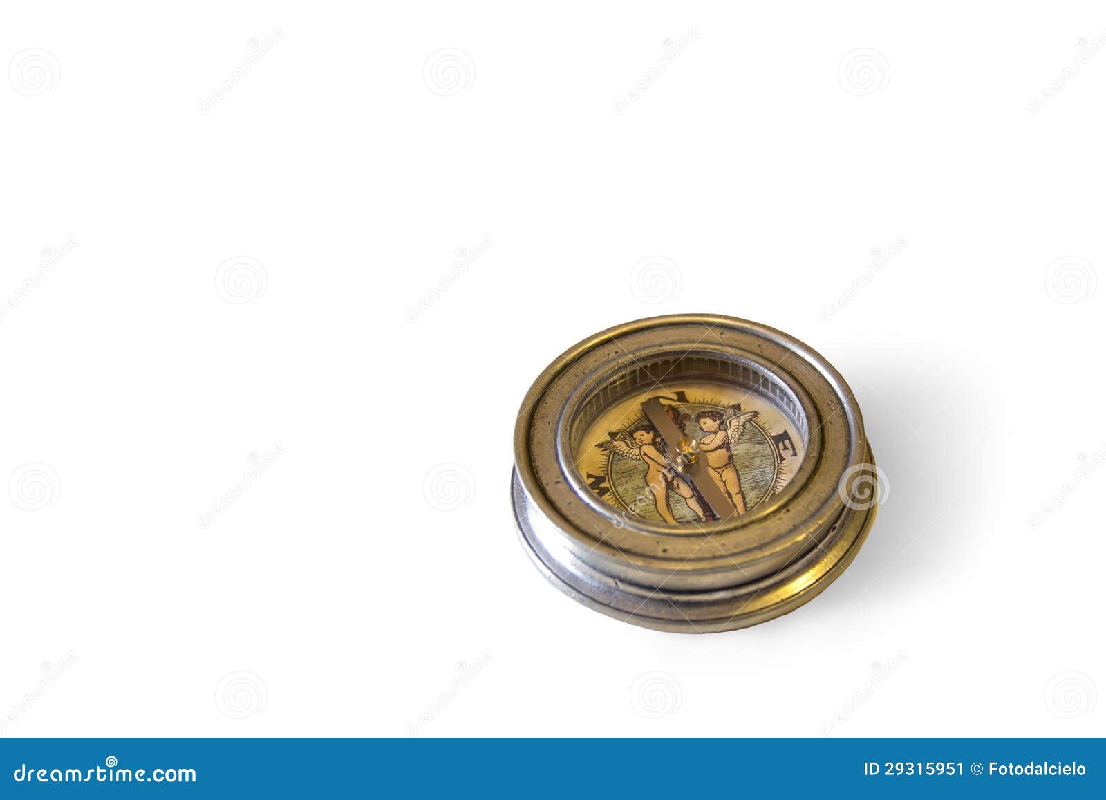 Old Compass with Shadow on a White Background Stock Image - Image of ...
