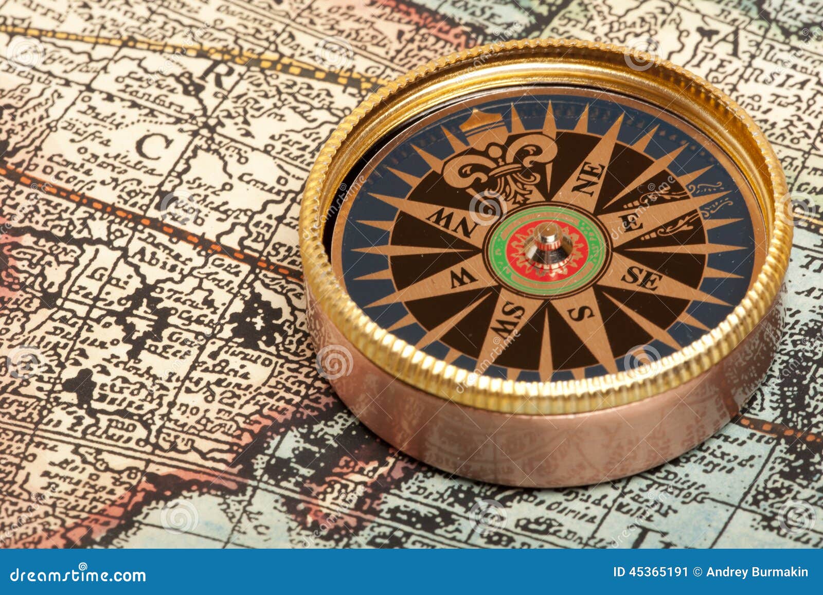 Old compass stock image. Image of grungy, antiquity, compass - 45365191