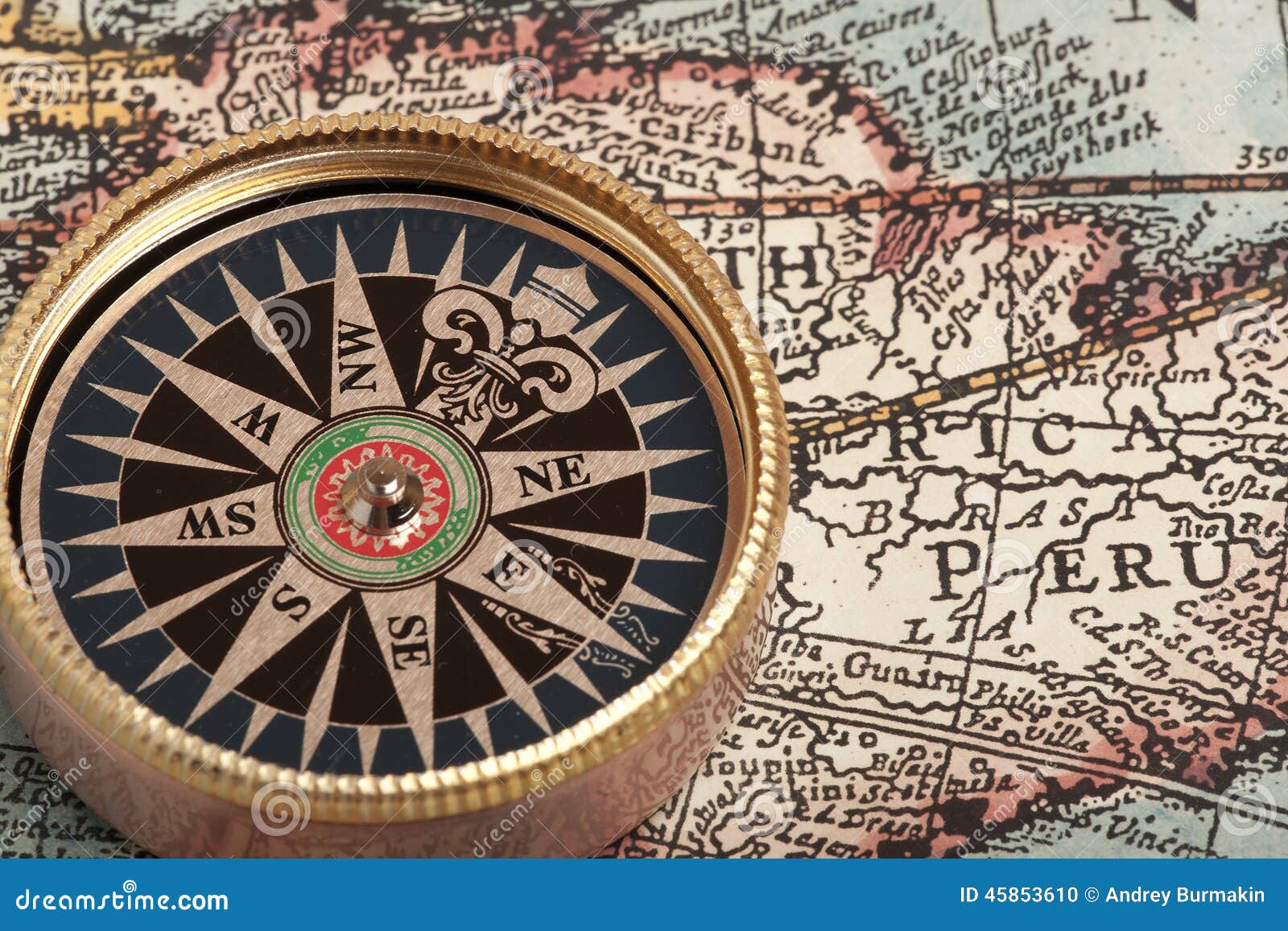 Old compass stock photo. Image of retro, ancient, history - 45853610