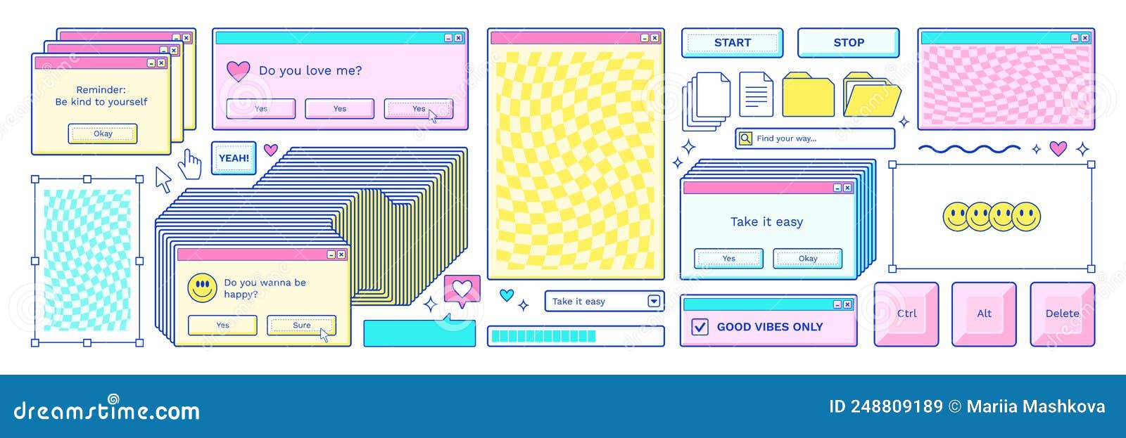 Old Computer Aestethic. Retro Pc Elements, User Interface, Windows ...