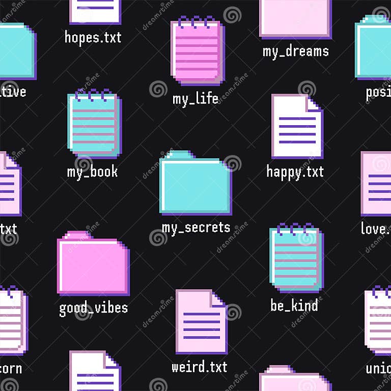 Old Computer Aestethic 1980s -1990s. Seamless Pattern with Retro Pc ...