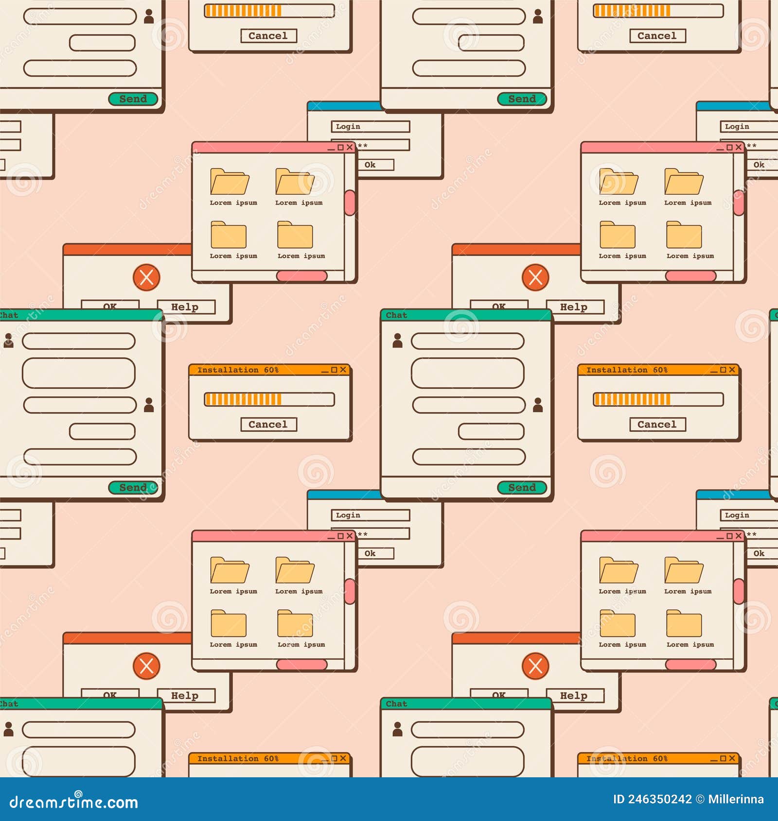 Old Computer Aesthetic 1980s -1990s. Square Posters. Sticker Pack With ...