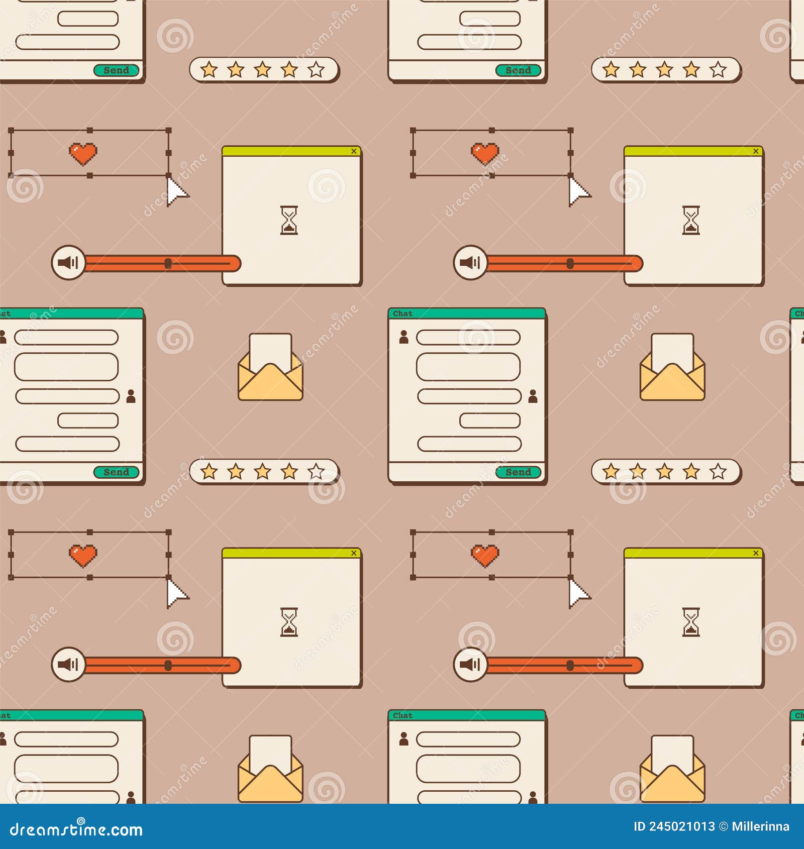 Old Computer Aesthetic Seamless Pattern. 1980s 1990s Nostalgia ...