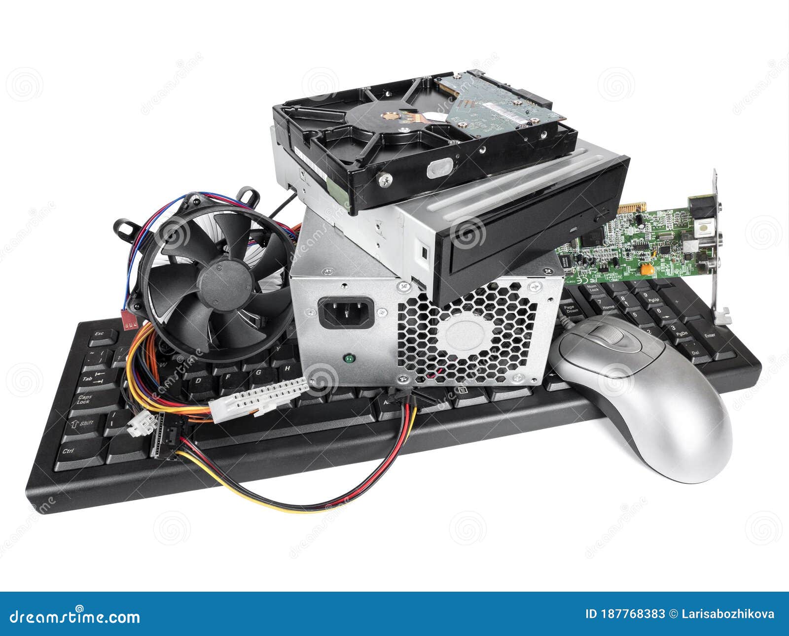 Old Computer Cables and Devices Stock Image - Image of isolated, device ...