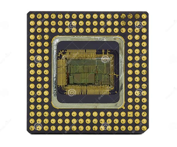 Old Computer Chip on White stock photo. Image of technology - 676326