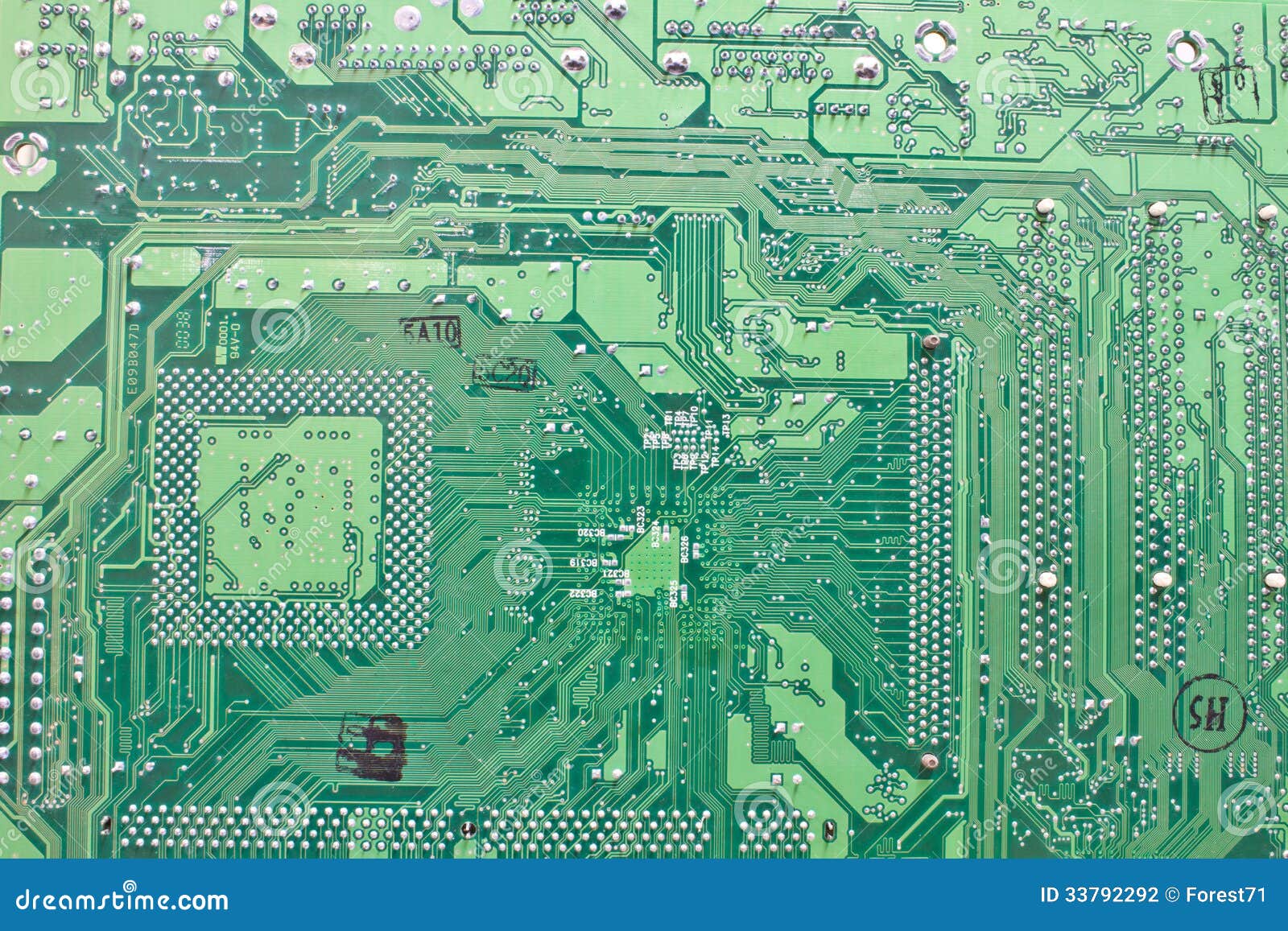 Old computer circuit board stock photo. Image of green - 33792292