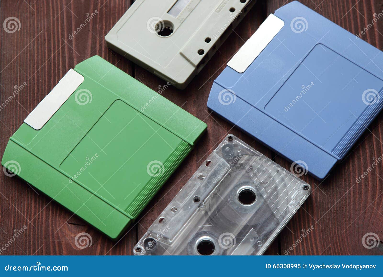 Old Computer Disk and Audio Tape Stock Image - Image of design, tape ...