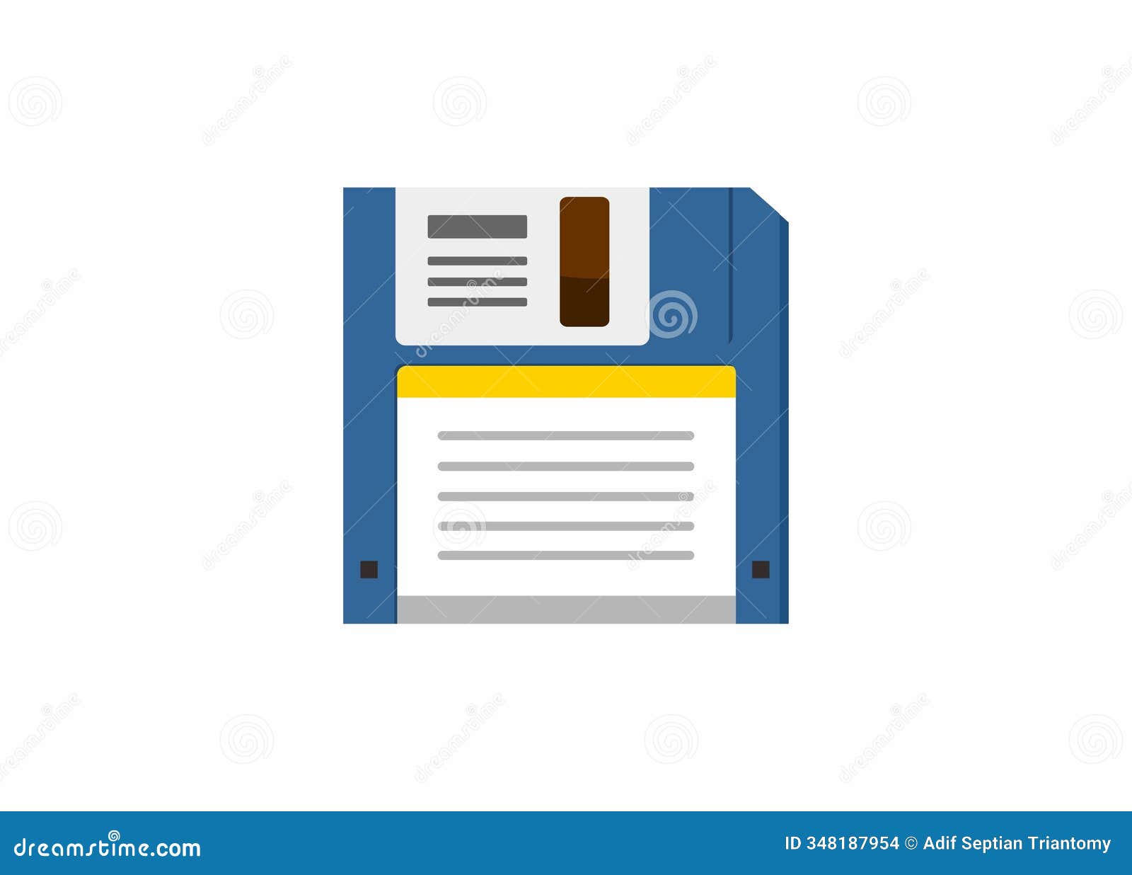 Old Computer Diskette. Simple Flat Illustration. Stock Illustration ...