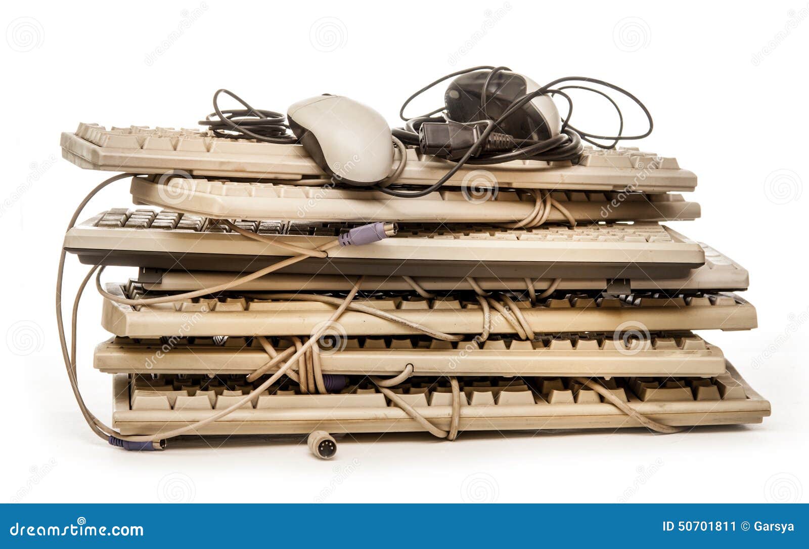 Old Computer Hardware and Keyboards Stock Image - Image of electronic ...