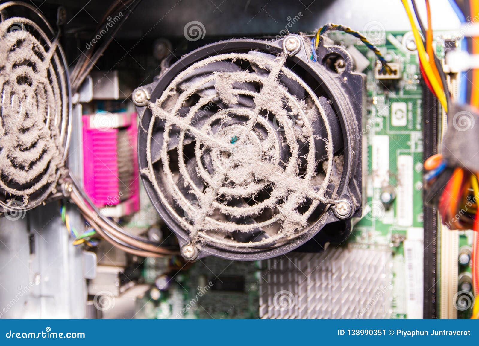 Old Computer with Inside Cobweb in CPU Stock Image - Image of closeup ...