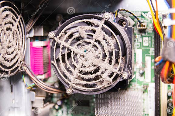 Old Computer with Inside Cobweb in CPU Stock Image - Image of closeup ...