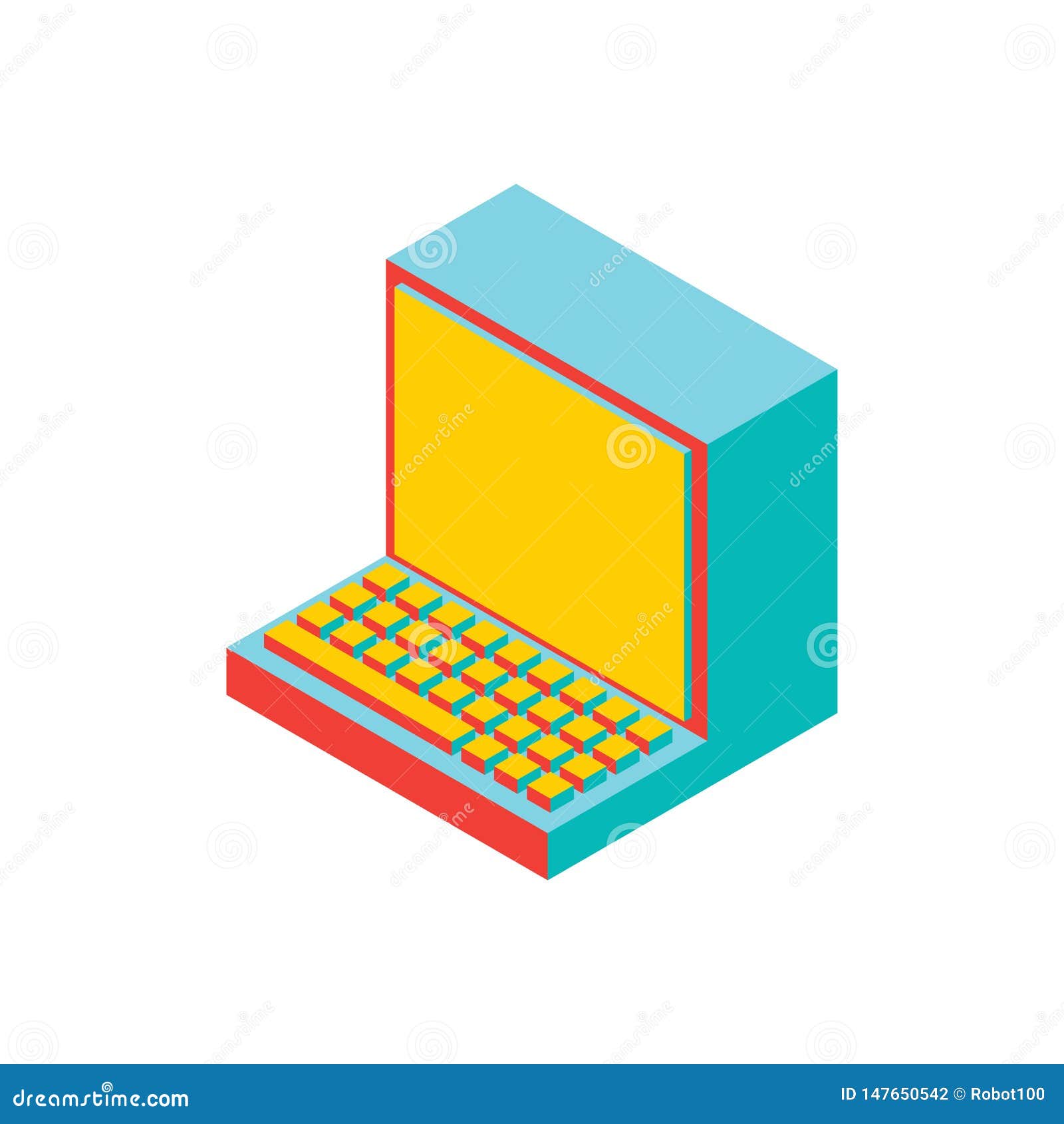 Old Computer Isolated. Outdated PC. Obsolete Technology Stock Vector ...