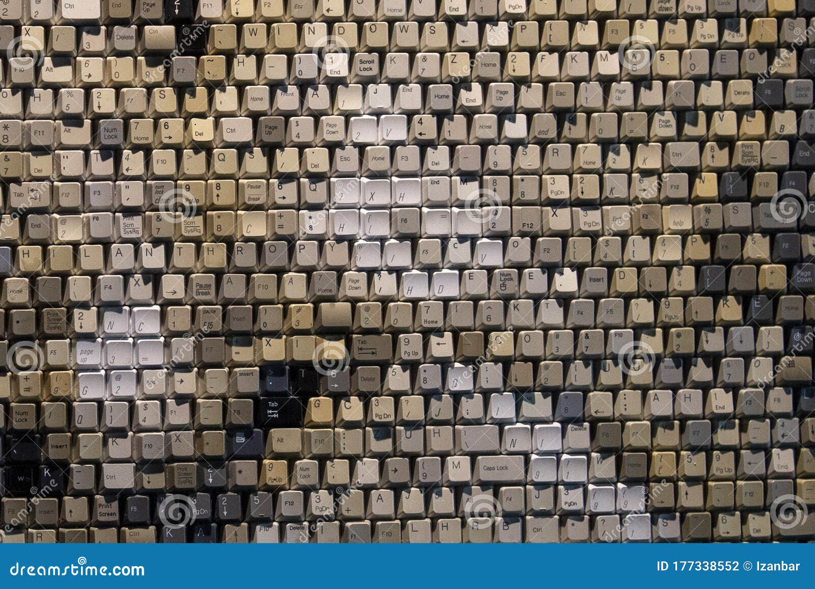 Old Computer Keyboard Buttons Detail Stock Photo - Image of disk ...