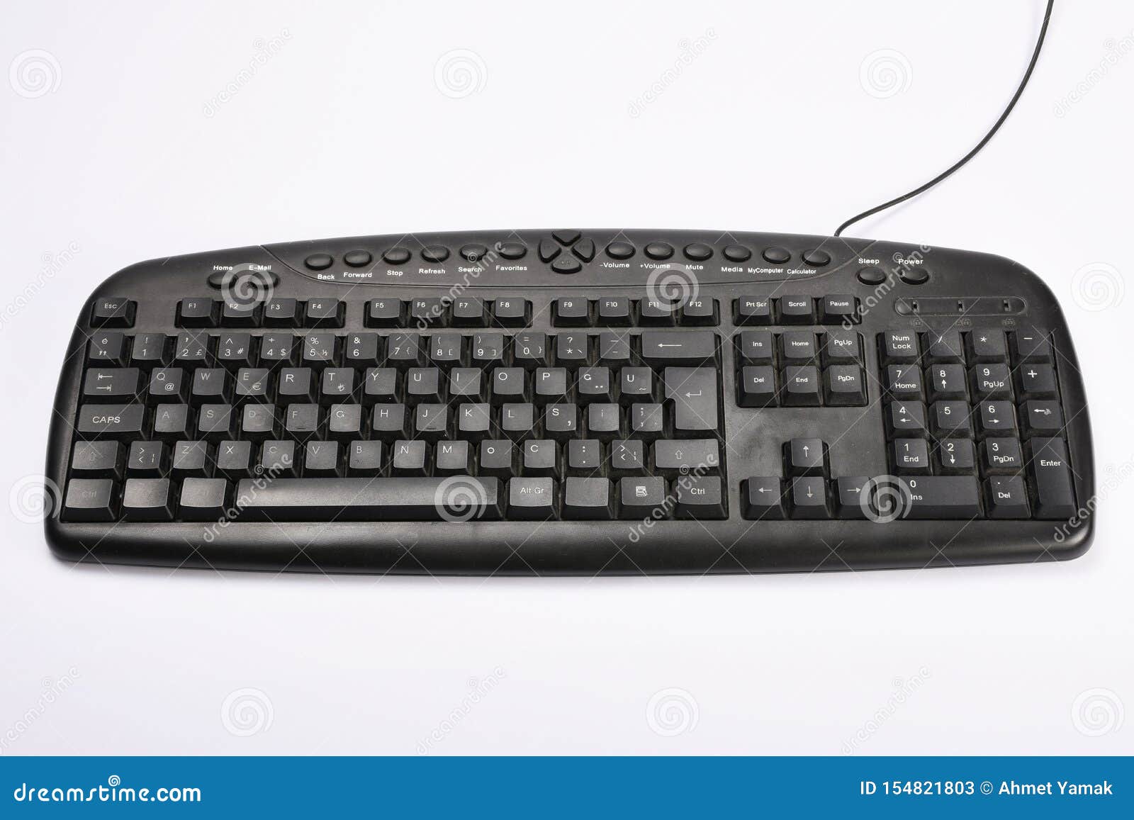 Old Computer Keyboard Isolated on White Stock Image - Image of object ...