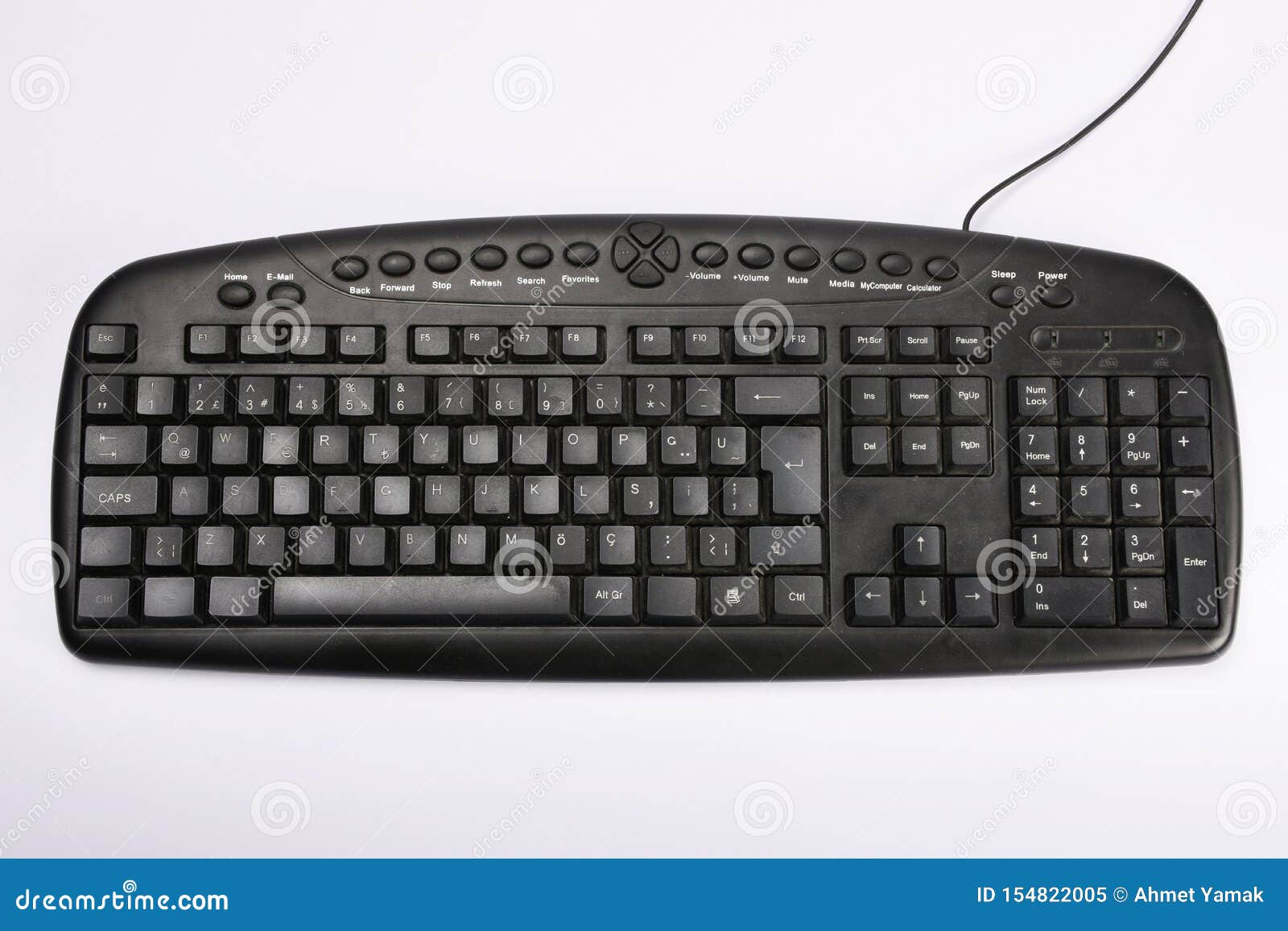 Old Computer Keyboard Isolated on White Stock Image - Image of computer ...