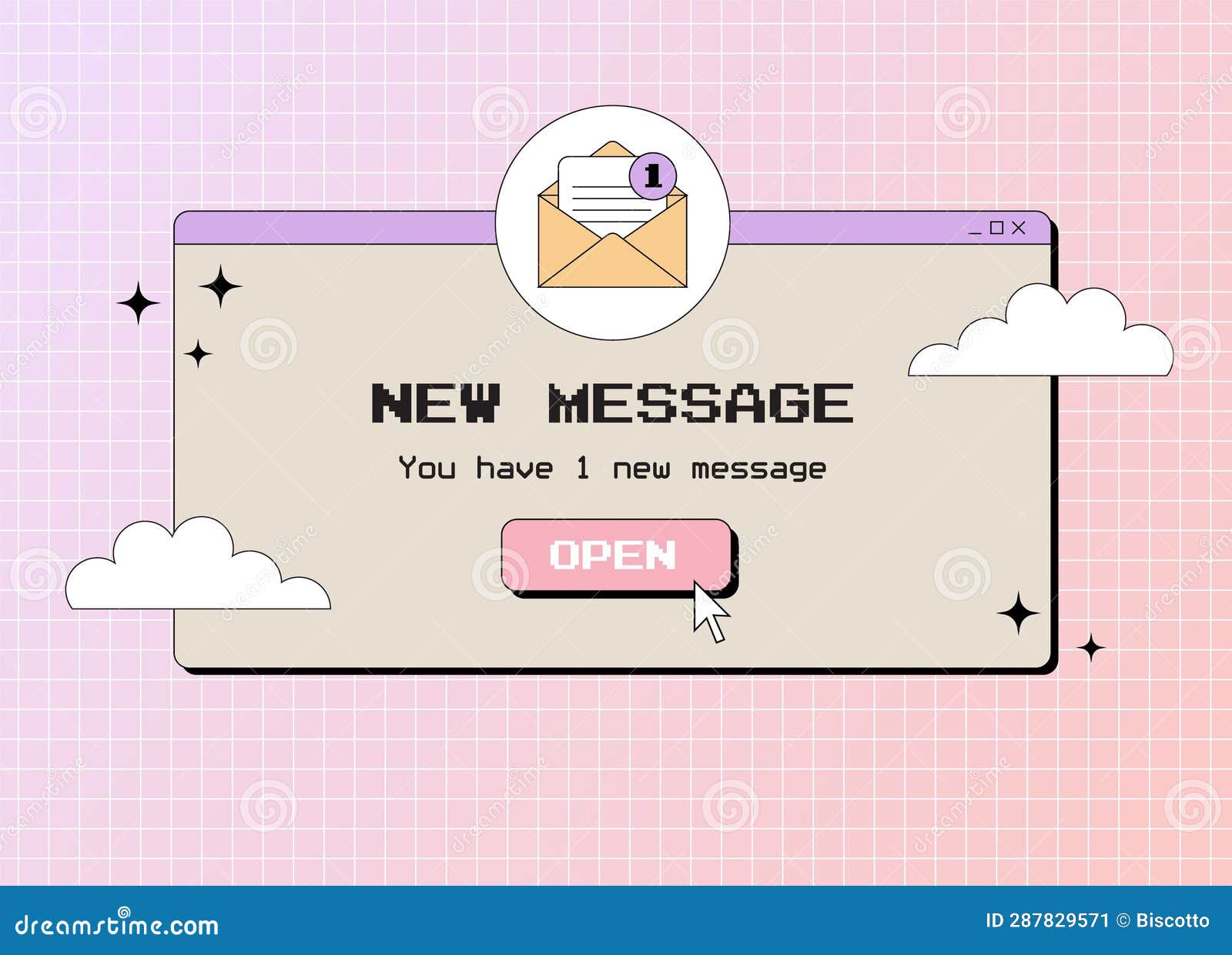 Old Computer Message, Popup Window in 90s or 2000s, Y2K Retro Aesthetic ...