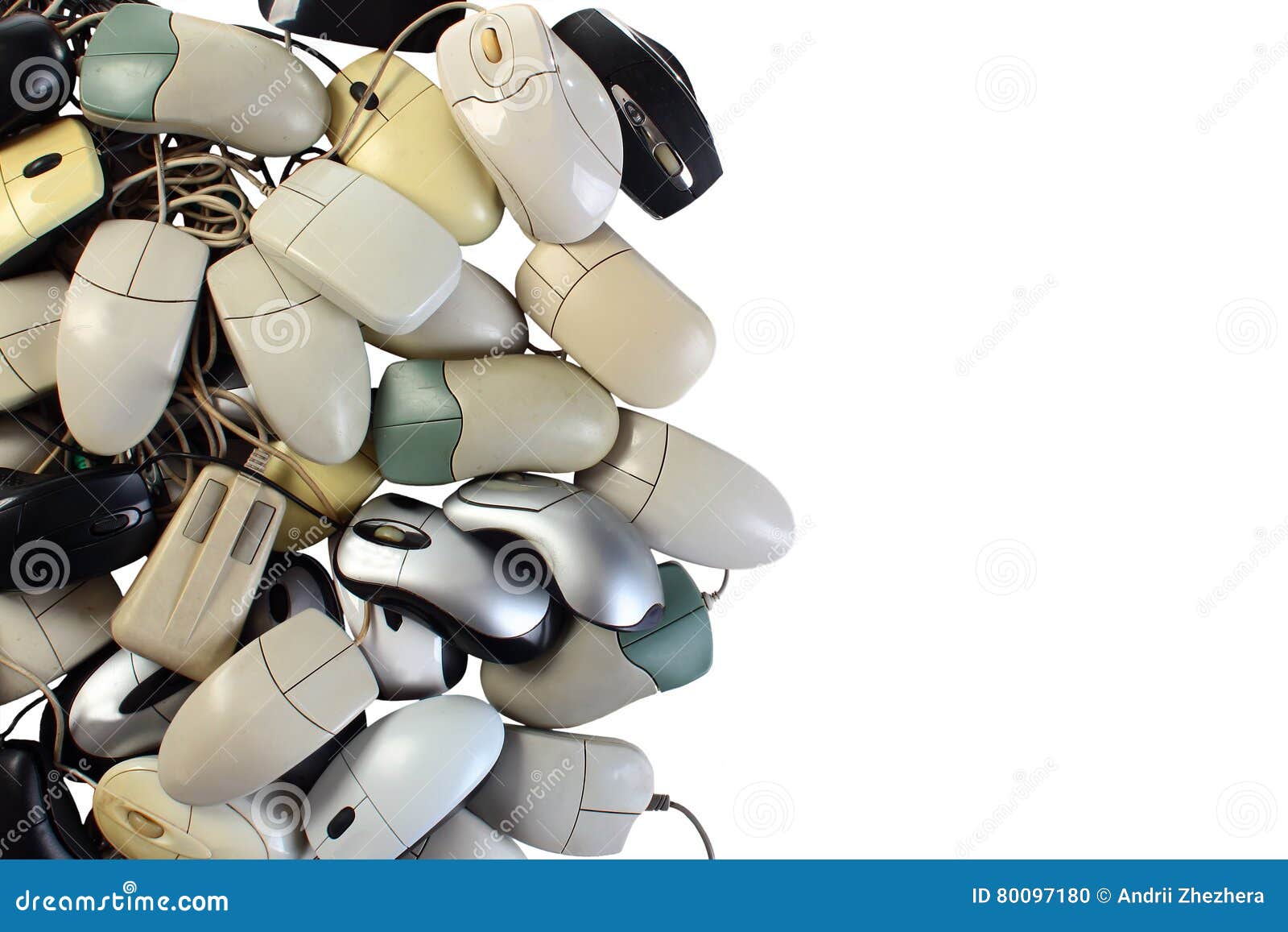 Old Computer Mice Isolated on White Background Stock Photo - Image of ...