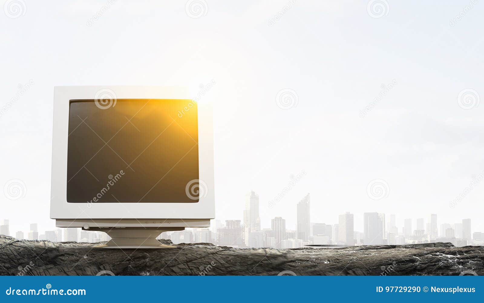 Old Computer Monitor. Mixed Media Stock Photo - Image of communication ...