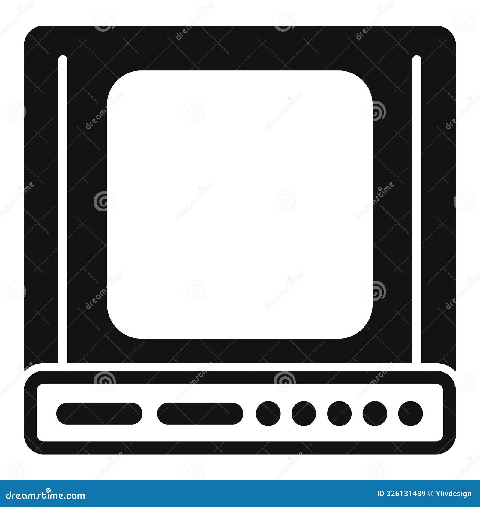 Old Computer Monitor Showing Blank Screen with Buttons Stock ...