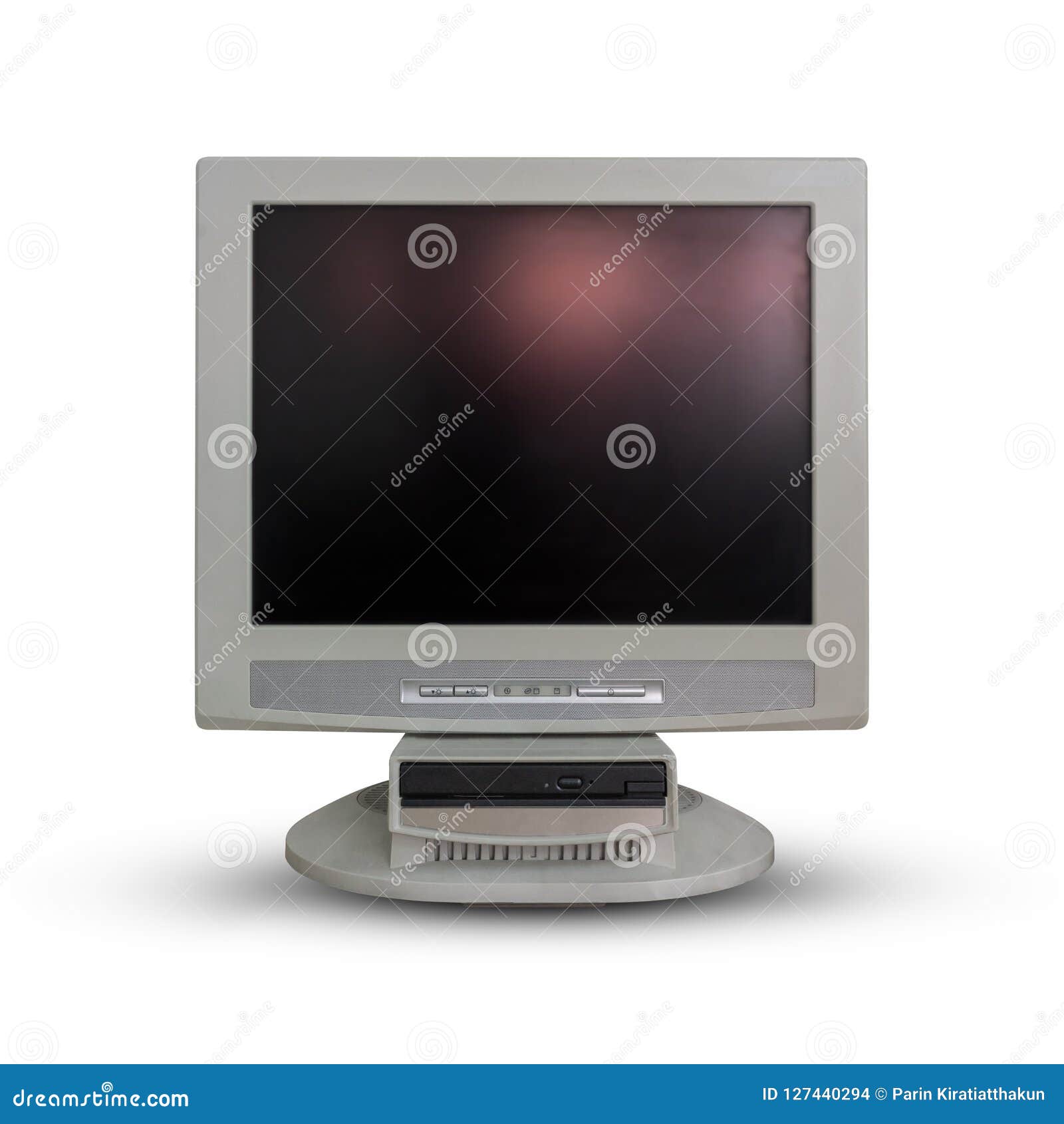 Old Computer Monitor on White. Stock Photo - Image of blank, hardware ...