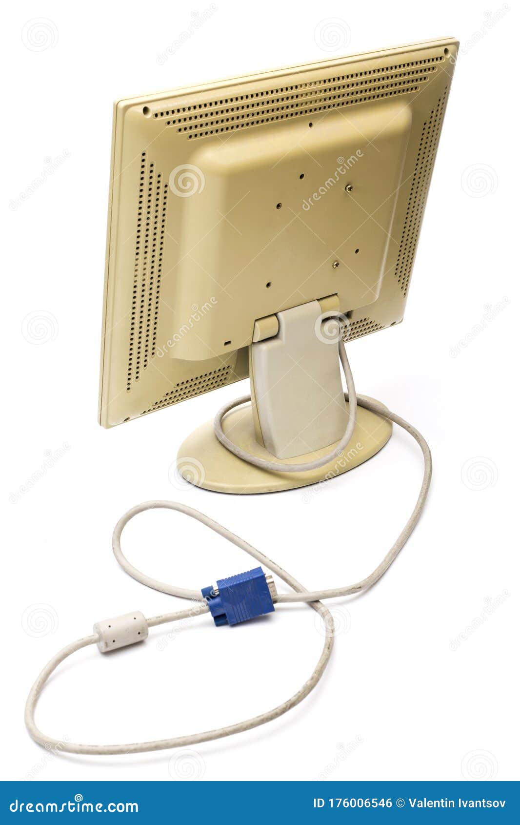 Old Computer Monitor on a White Background Stock Photo - Image of ...