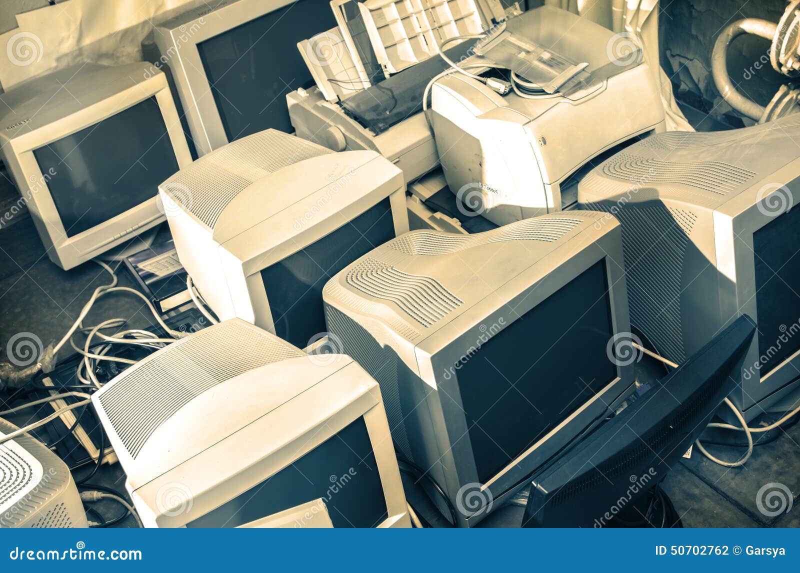 Old computer monitors stock photo. Image of demolished - 50702762