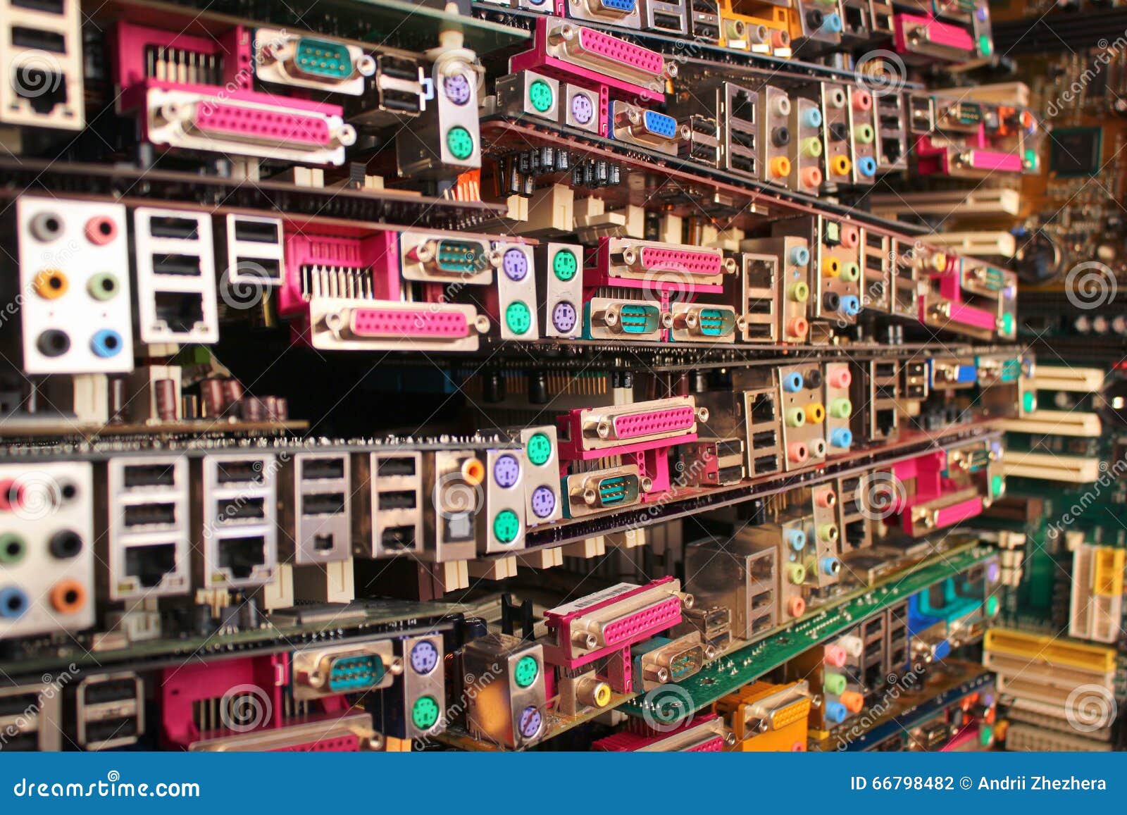 Old Computer Motherboards. Piles of Obsolete Hardware and Electronic ...