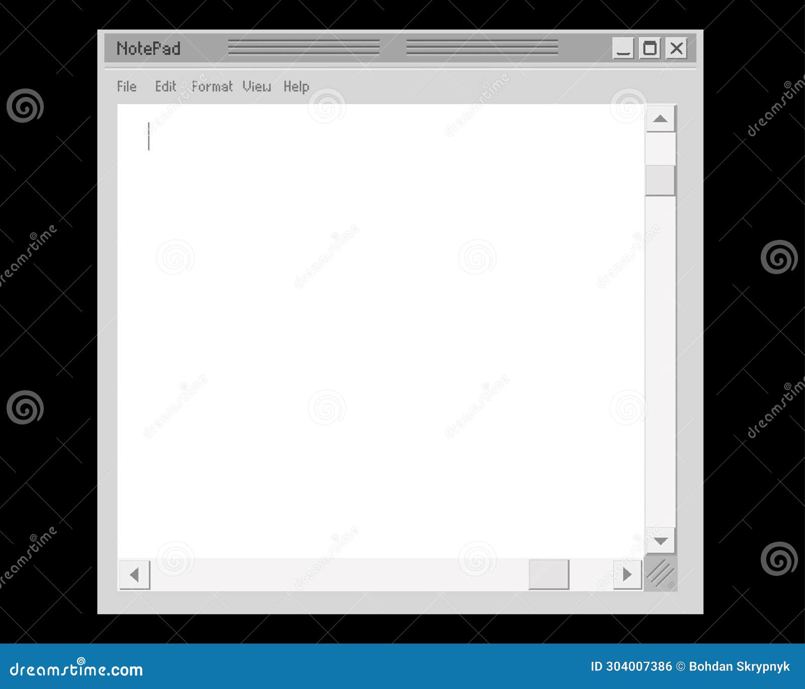Old Computer Notepad Template Web Notebook For Notes Text Blank Screen Stock Illustration