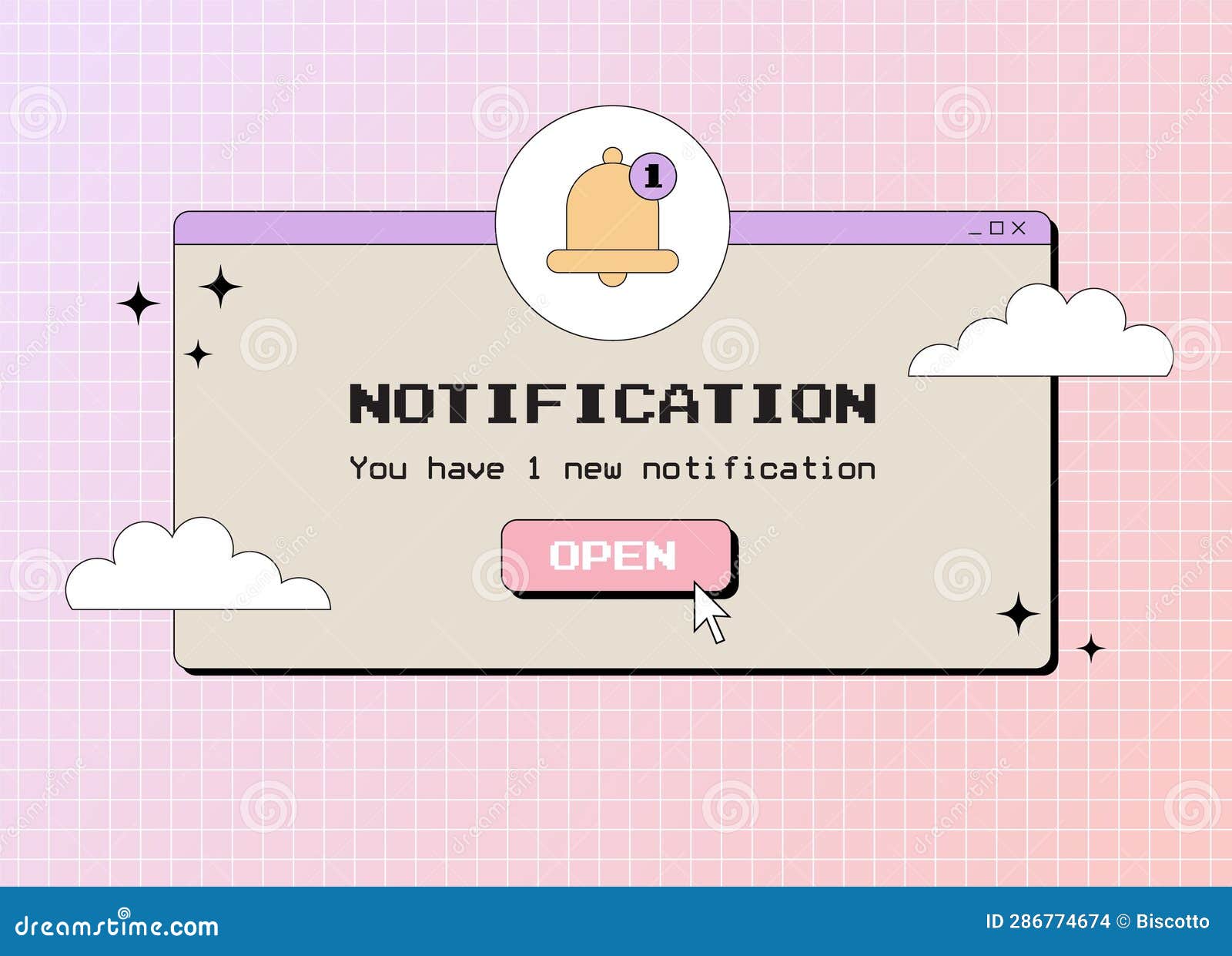 Old Computer Notification, Popup Window in 90s or 2000s, Y2K Retro ...