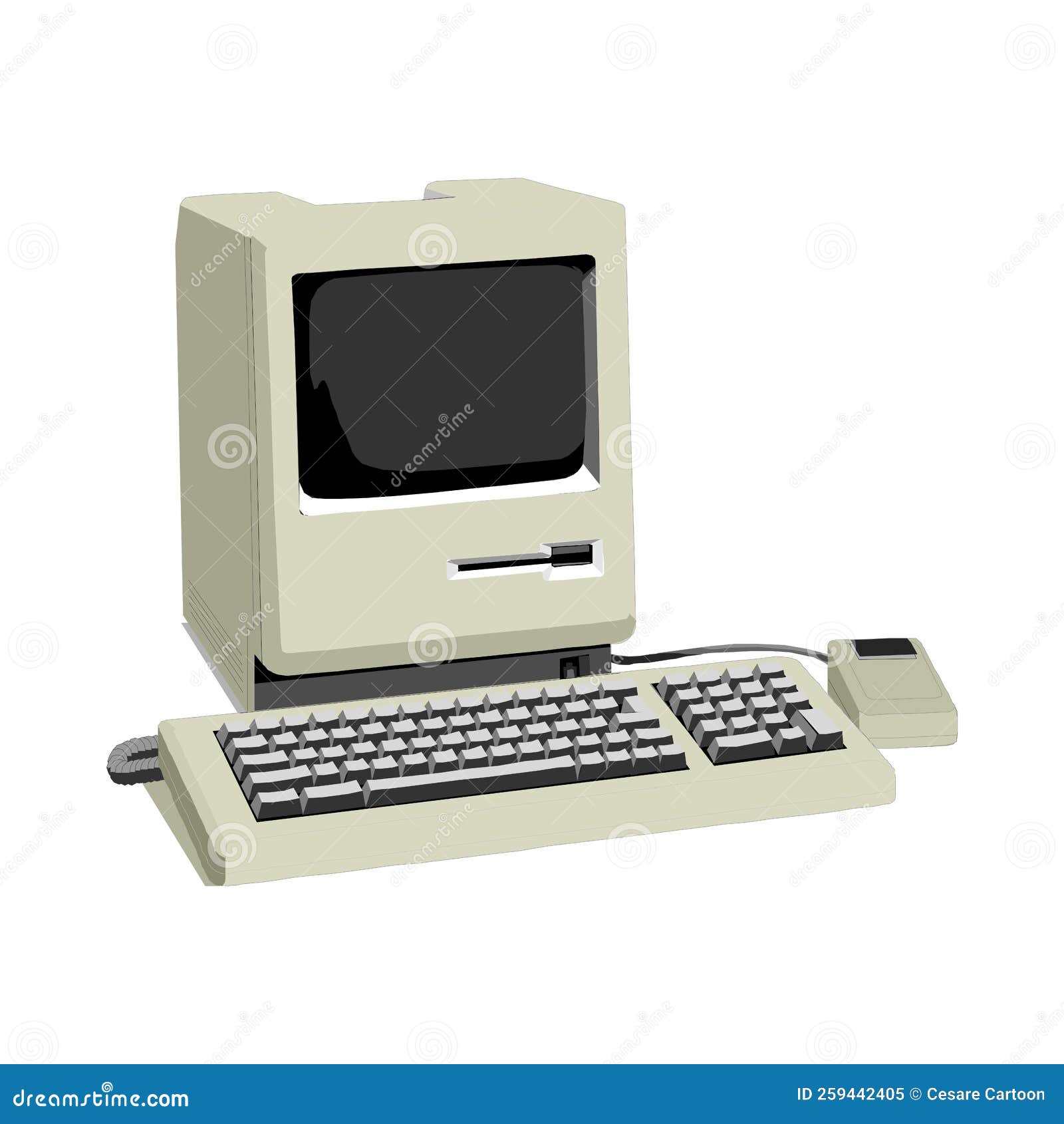 Old computer stock vector. Illustration of cartoon, computer - 259442405