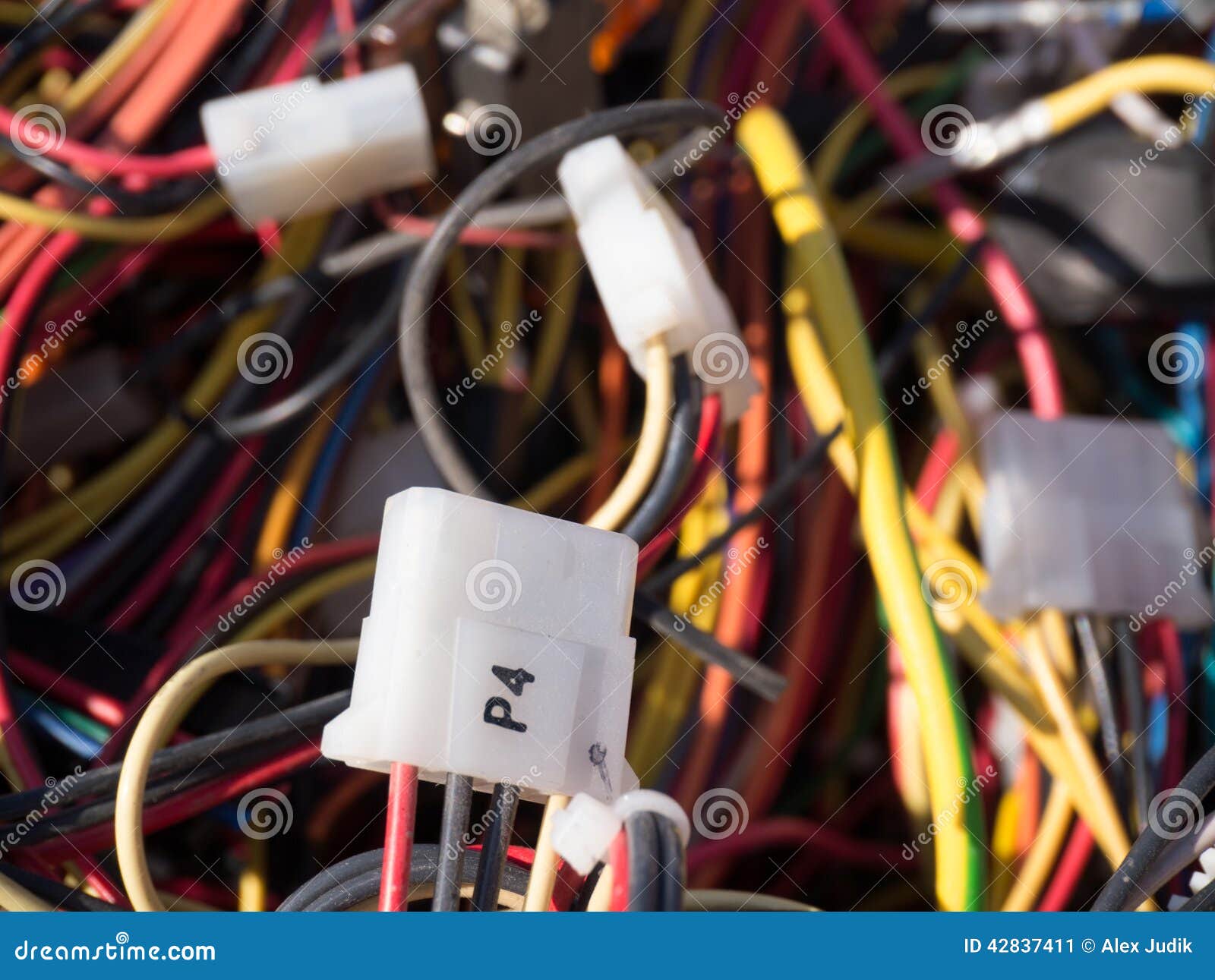 Old Computer Parts, Cables Close Up Scene 7 Stock Image - Image of ...