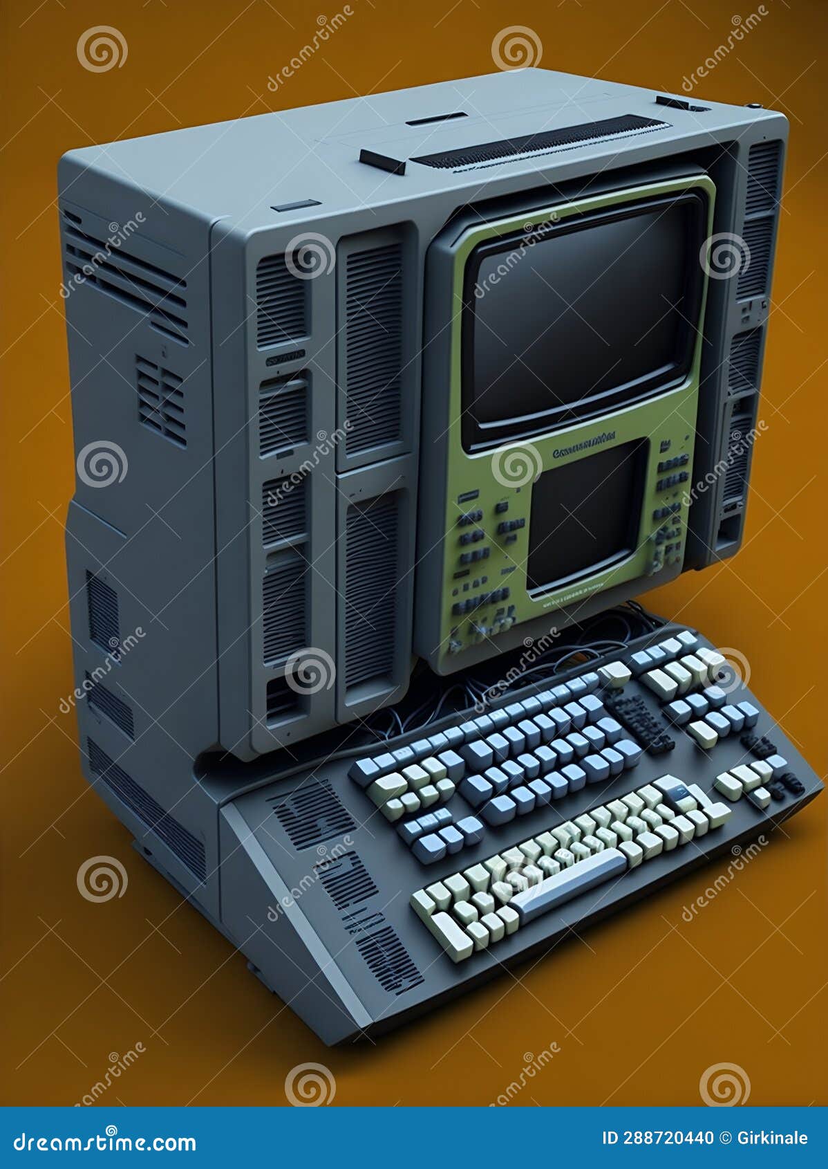 Old Computer from the 80s is Part of a Vintage Tech Workshop. Stock ...