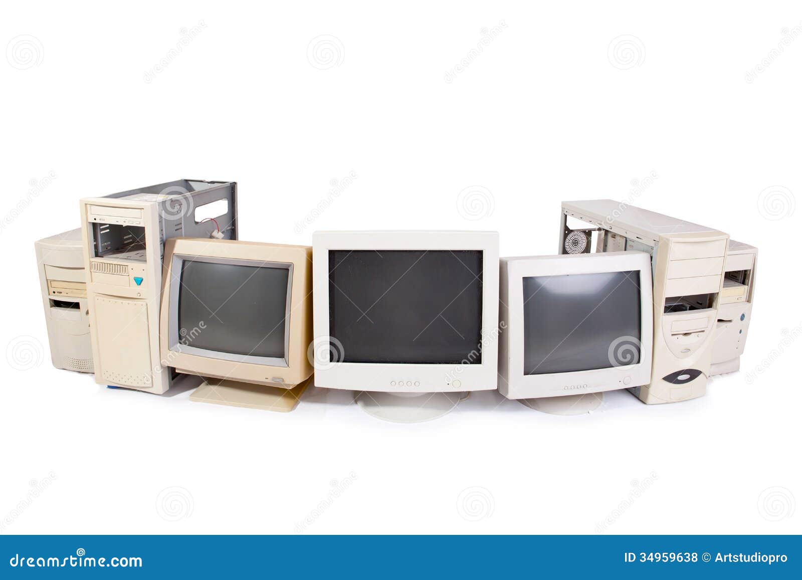 Old computer stock photo. Image of garbage, dump, printer - 34959638