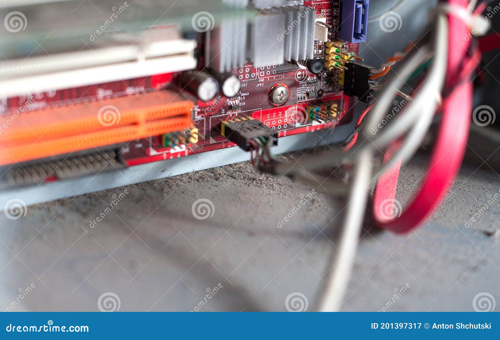 Old Computer System Unit with Dust and Spiderweb Inside Stock Image ...